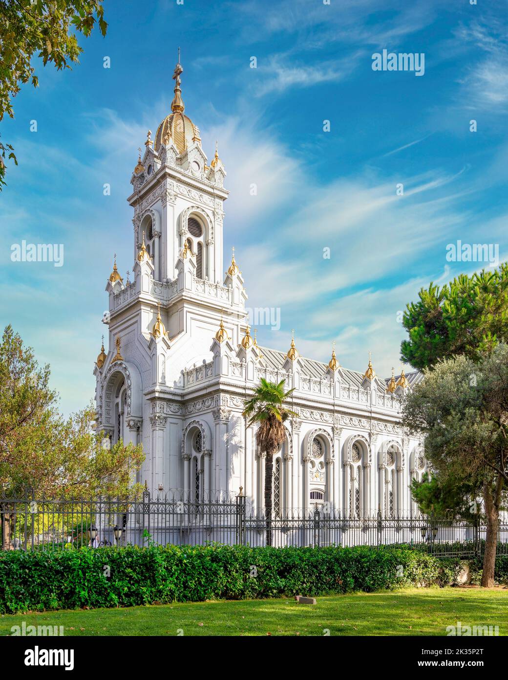 Exterior shot of Neo Byzantine architecture style Bulgarian St. Stephen ...