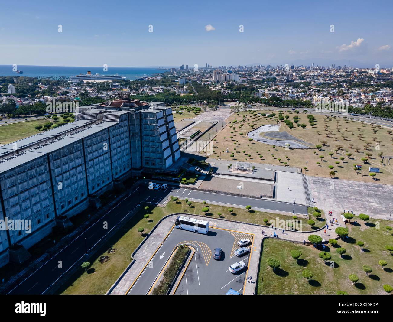 Beautiful aerial view of the Colon Lighthouse in Santo Domingo ...