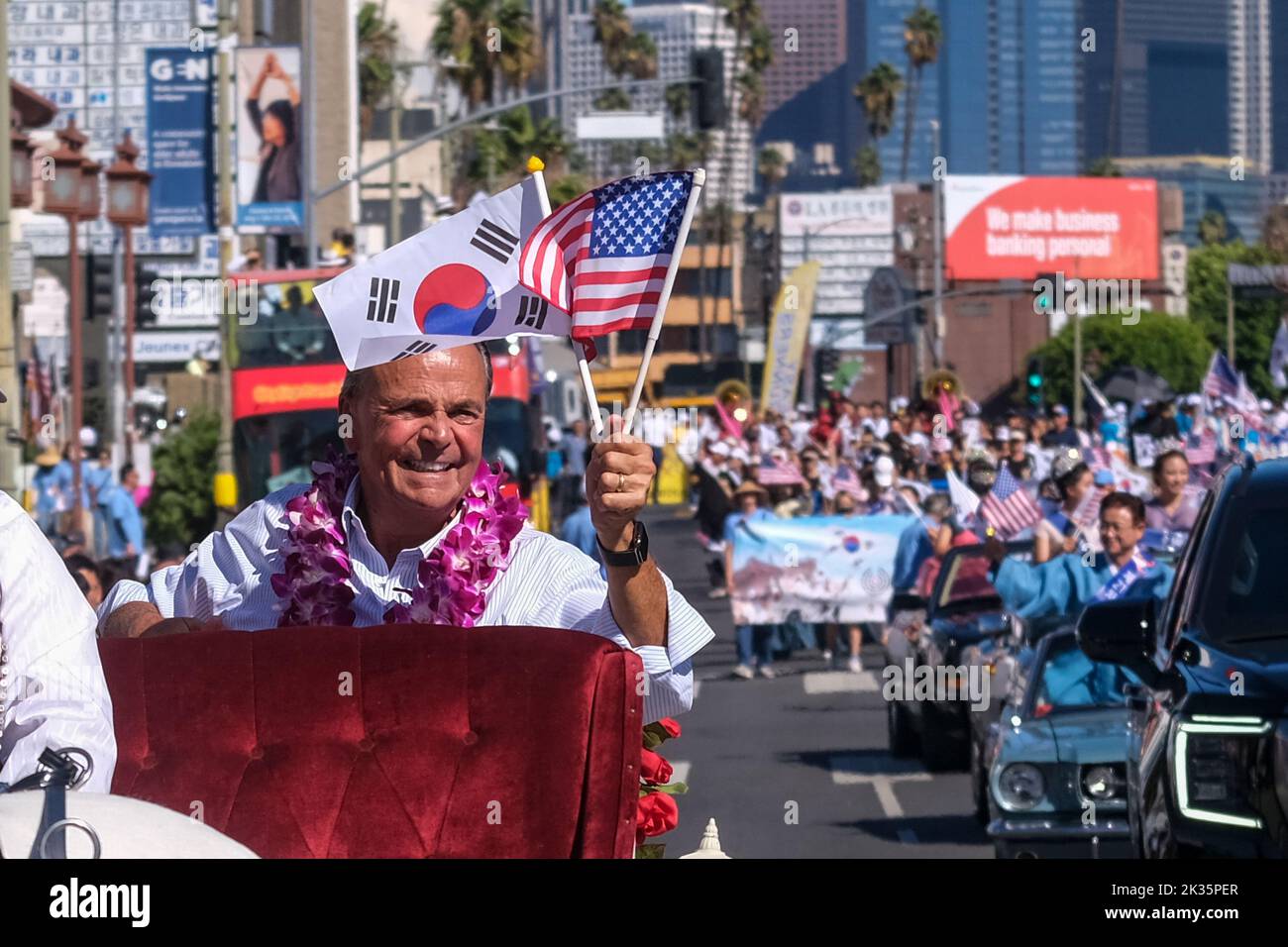Los Angeles, California, USA. 24th Sep, 2022. Grand marshal Los Angeles Mayoral Candidate RICK ...