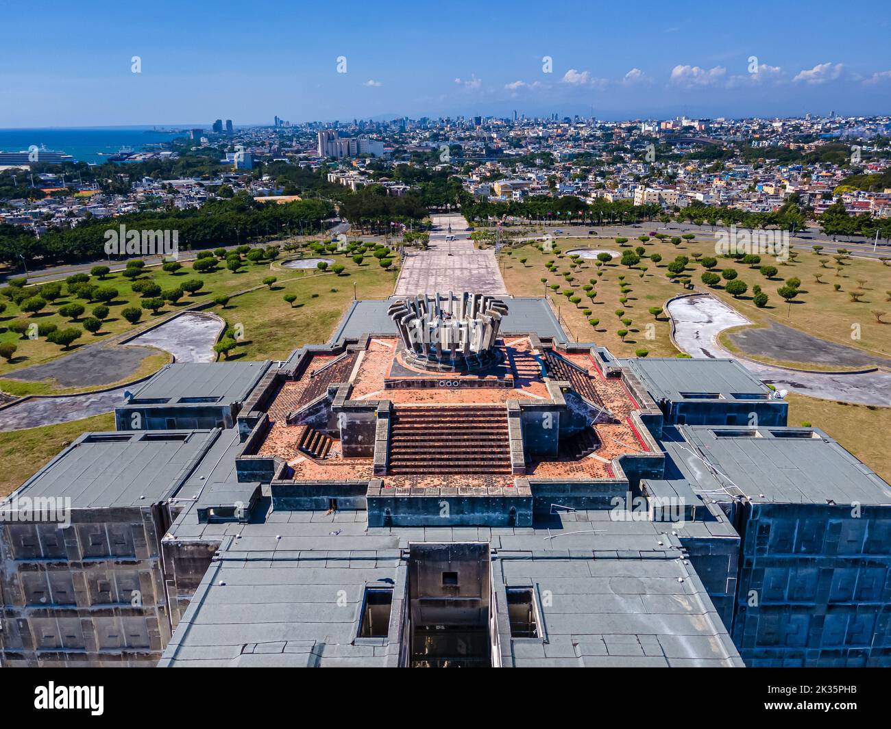 Beautiful aerial view of the Colon Lighthouse in Santo Domingo ...