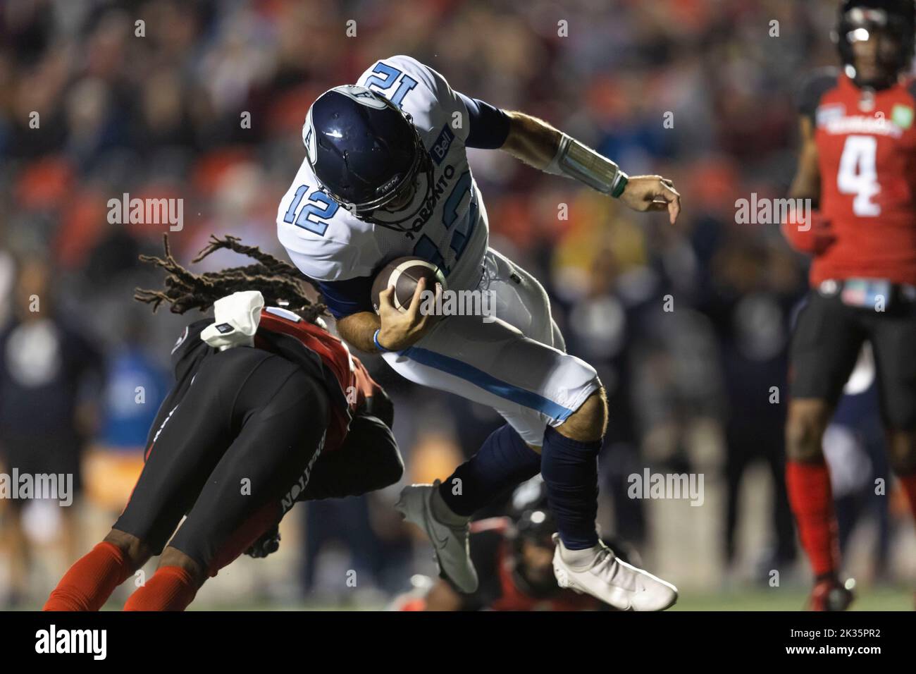 Ottawa, Canada. 24 Sep 2022. Chad Kelly (12) of the Toronto Argonauts ...