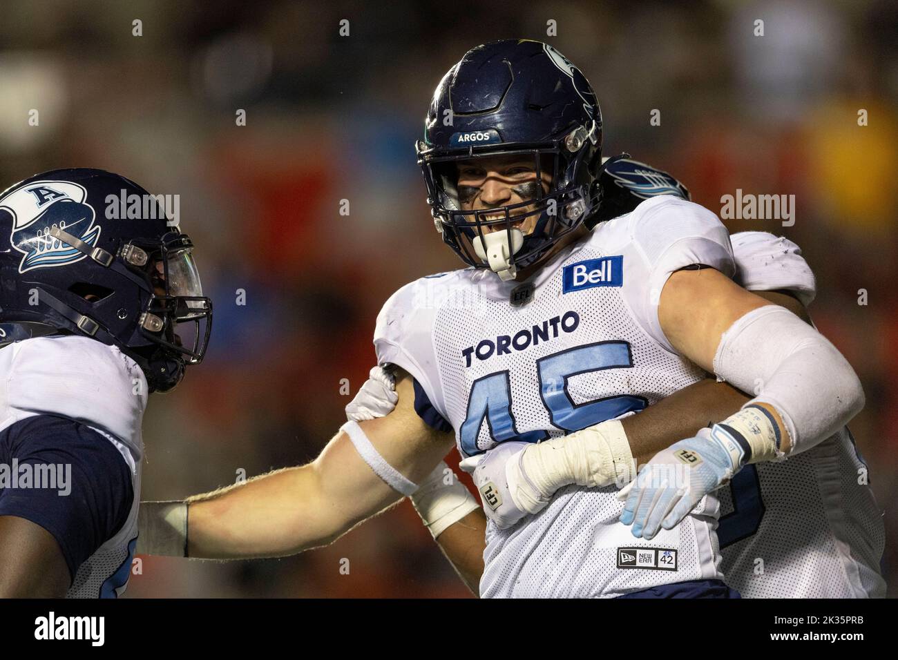 Ottawa, Canada. 24 Sep 2022. Jack Cassar (45) of the Toronto Argonauts ...