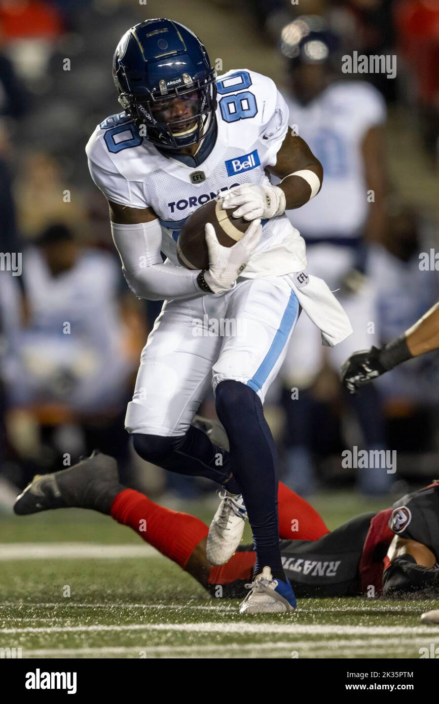 Ottawa, Canada. 24 Sep 2022. DaVaris Daniels (80) of the Toronto ...