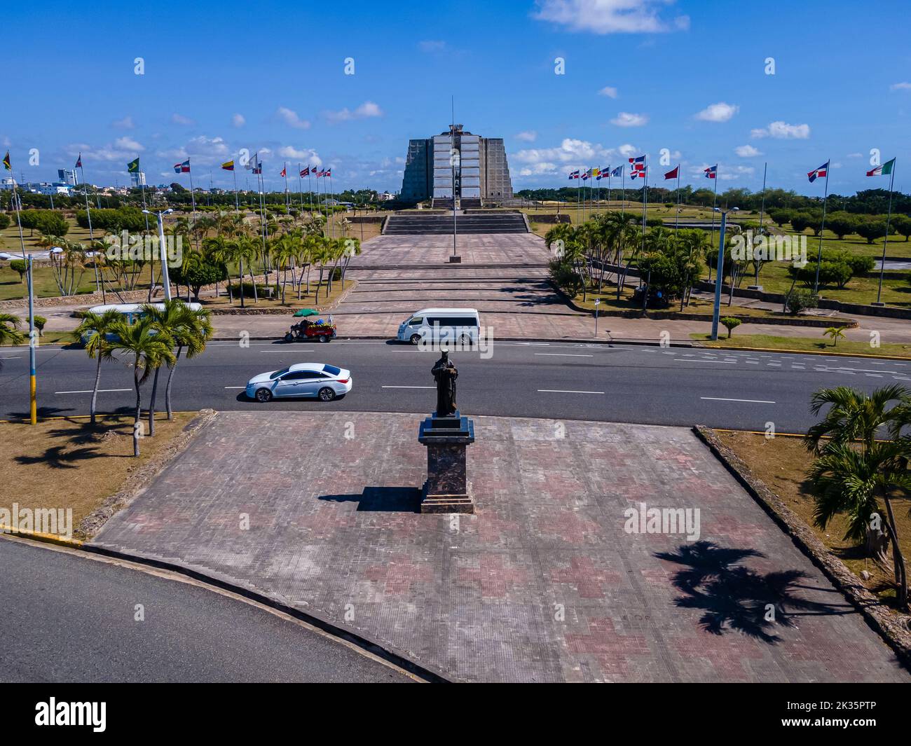 Beautiful aerial view of the Colon Lighthouse in Santo Domingo ...