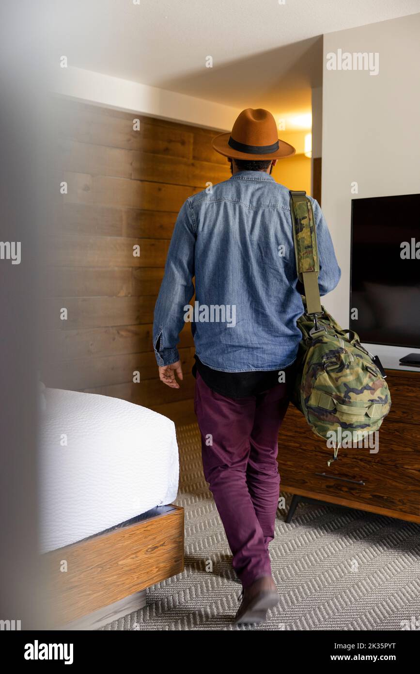 Hotel room interior one person hi-res stock photography and images - Alamy