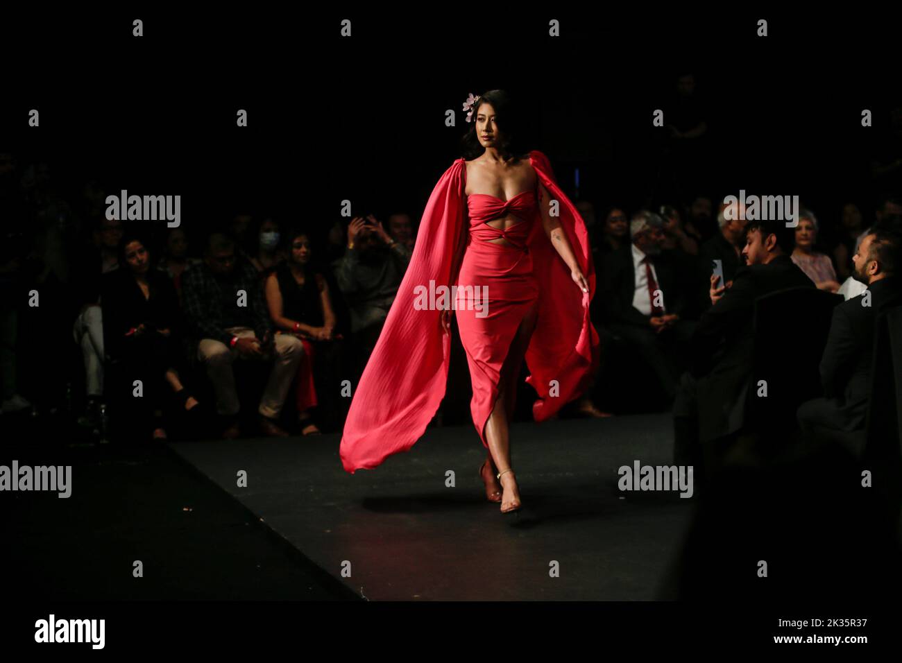 Former Miss Nepal Ashmi Shrestha walks the runway wearing designer collections on the last day ...