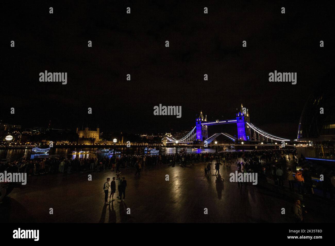 London, UK. 24th Sep, 2022. Boats are lining up in Thames River for the ...