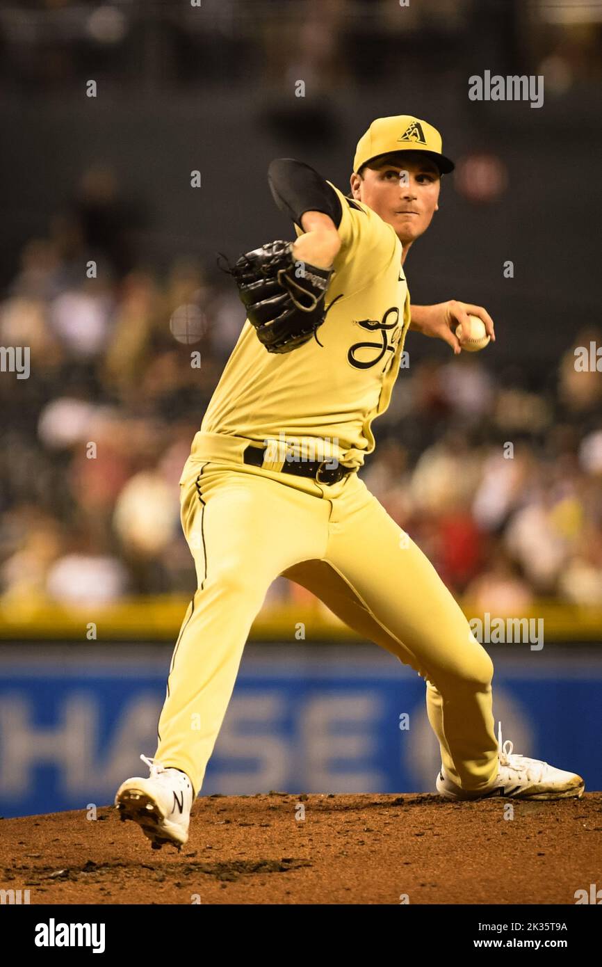 Arizona Diamondbacks pitcher Tommy Henry (47) throws against the San ...