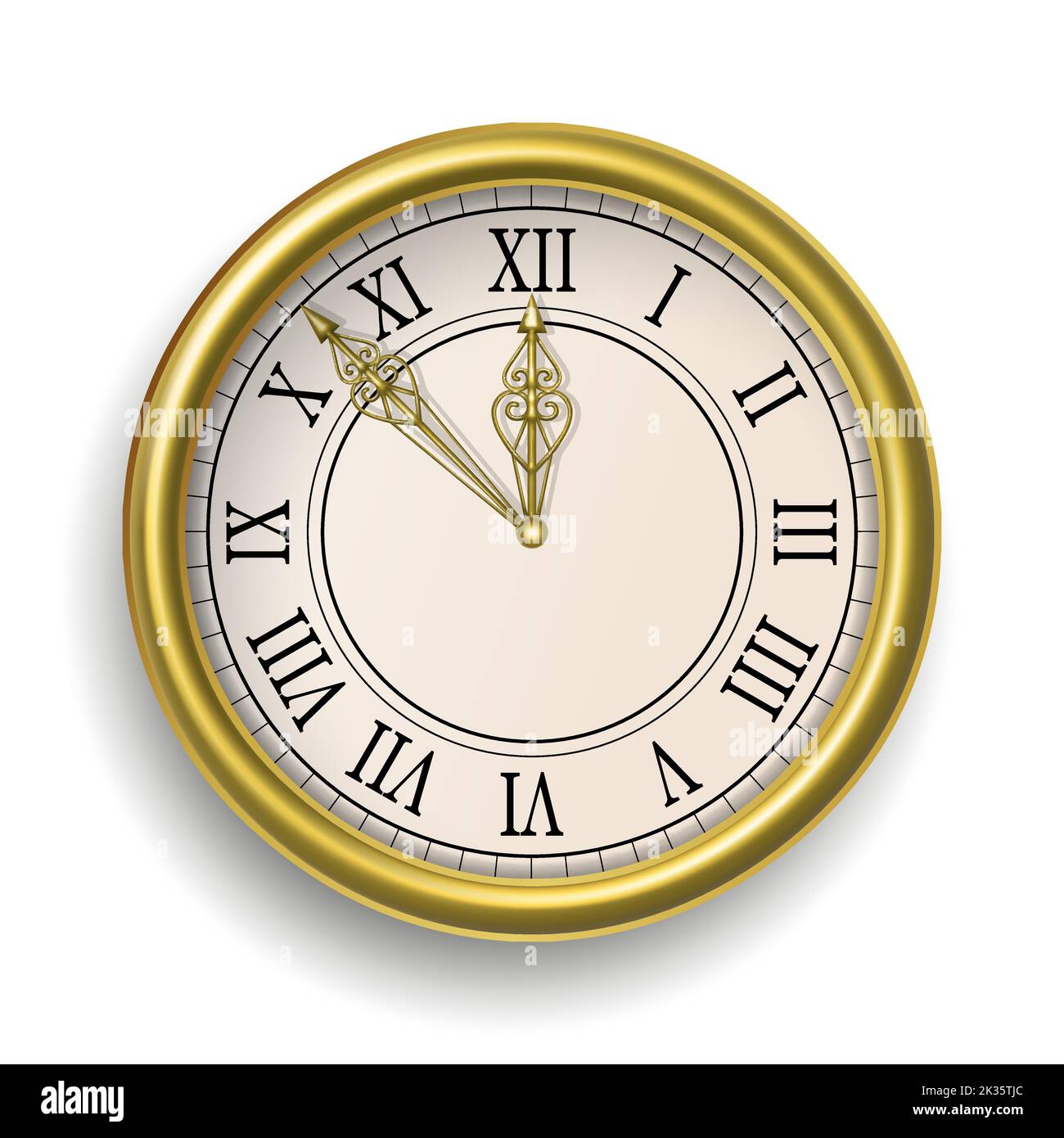 isolated gold clock for christmas and new year backgrounds Stock Vector ...