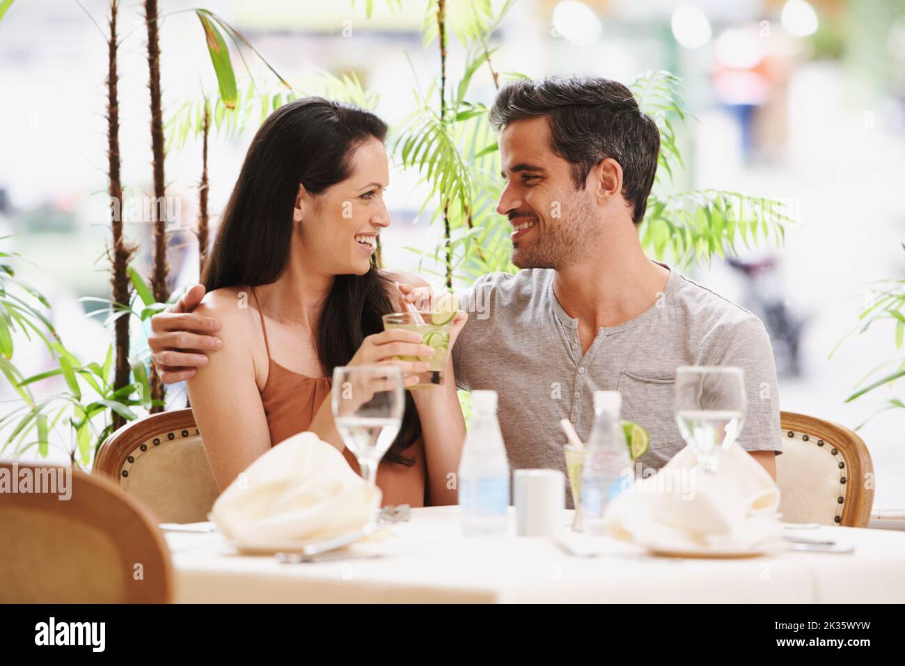 You mean so much to me. A couple on a romantic date at a fine dining ...