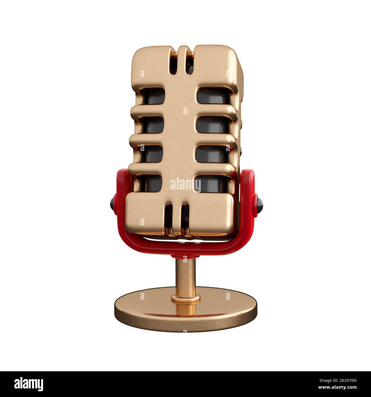 3d retro microphone. Broadcasts, interviews, recording, podcast studio ...