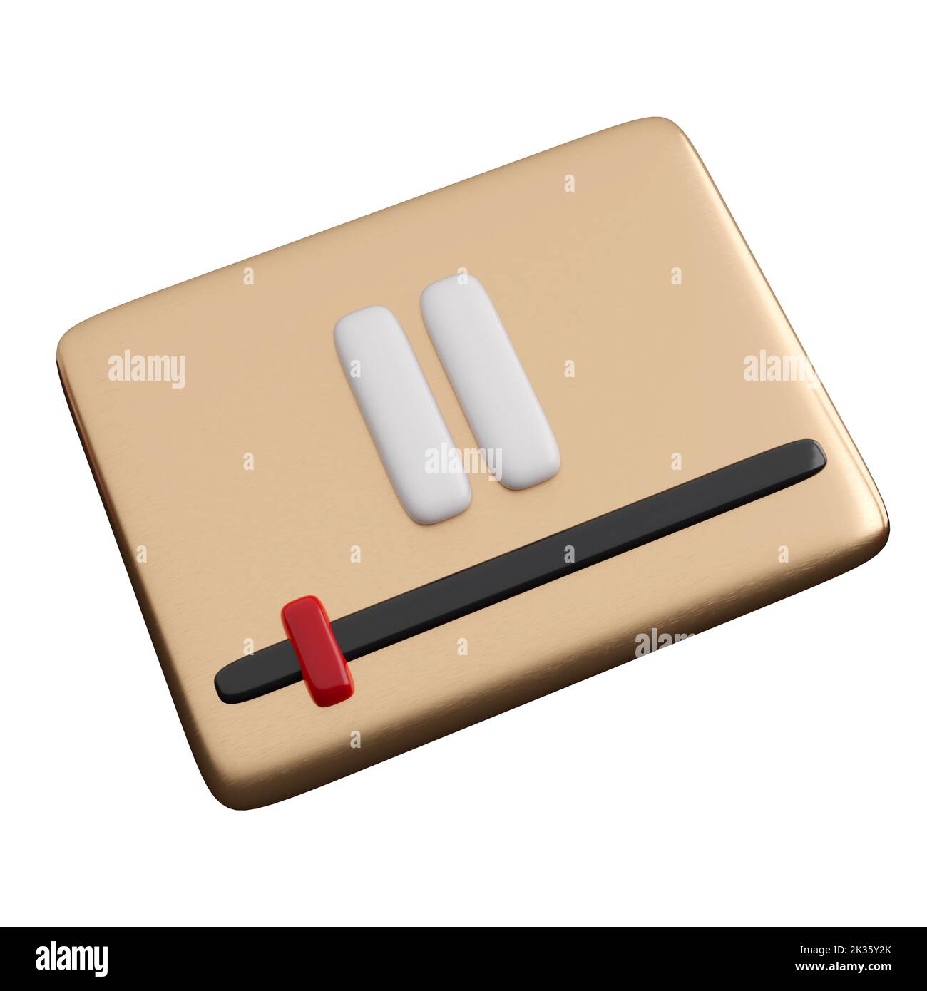 3d stop video icon with scroll bar. Playing, streaming video, social ...