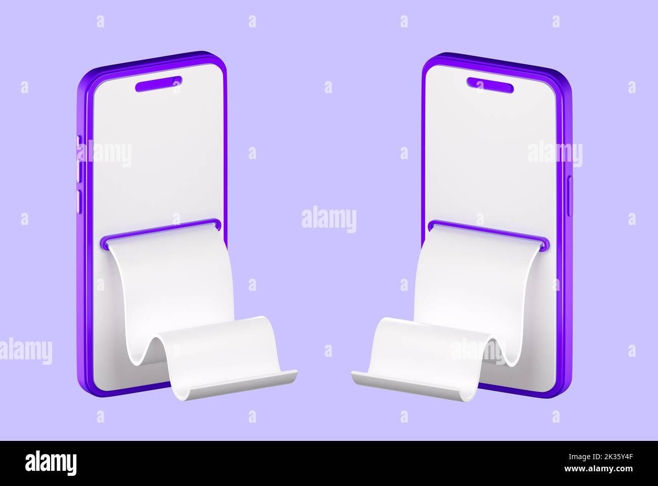 3d empty smartphone mockup with bill receipt on it screen. Online ...