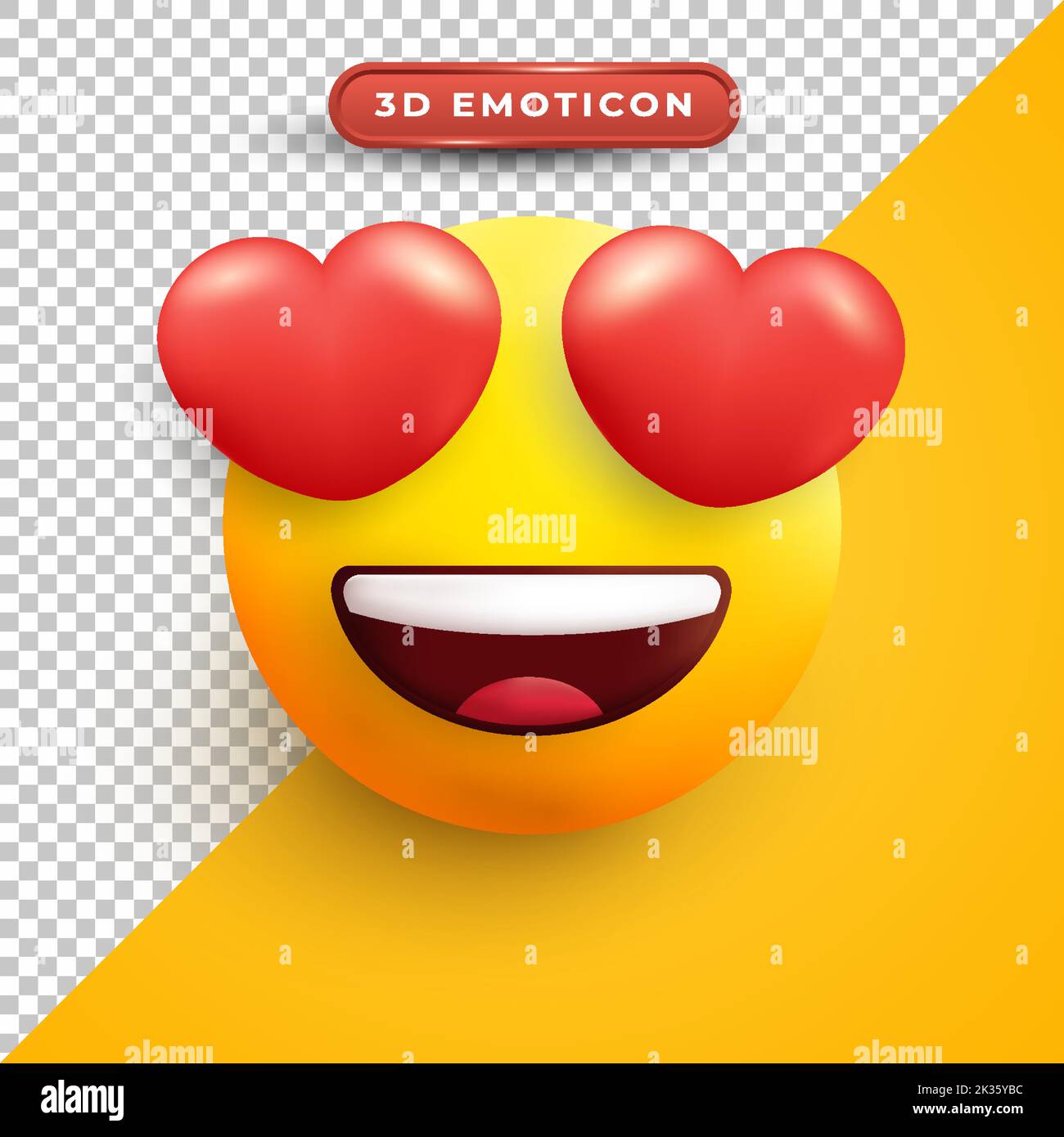 a 3d smiling emoji with heart eyes Stock Vector Image & Art - Alamy