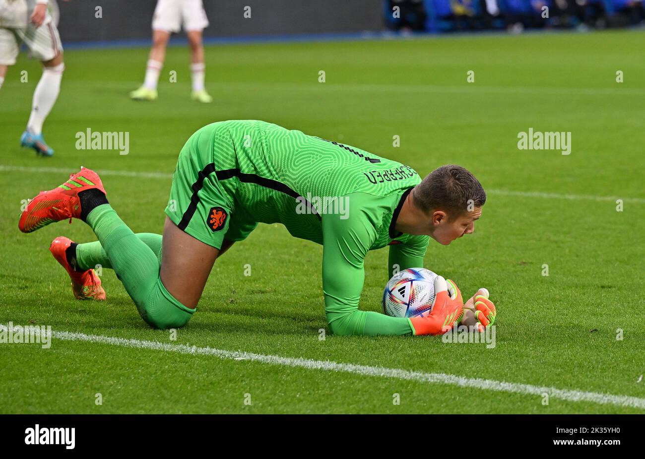 Goalkeeper Kjell Scherpen (1) of the Netherlands pictured during a ...