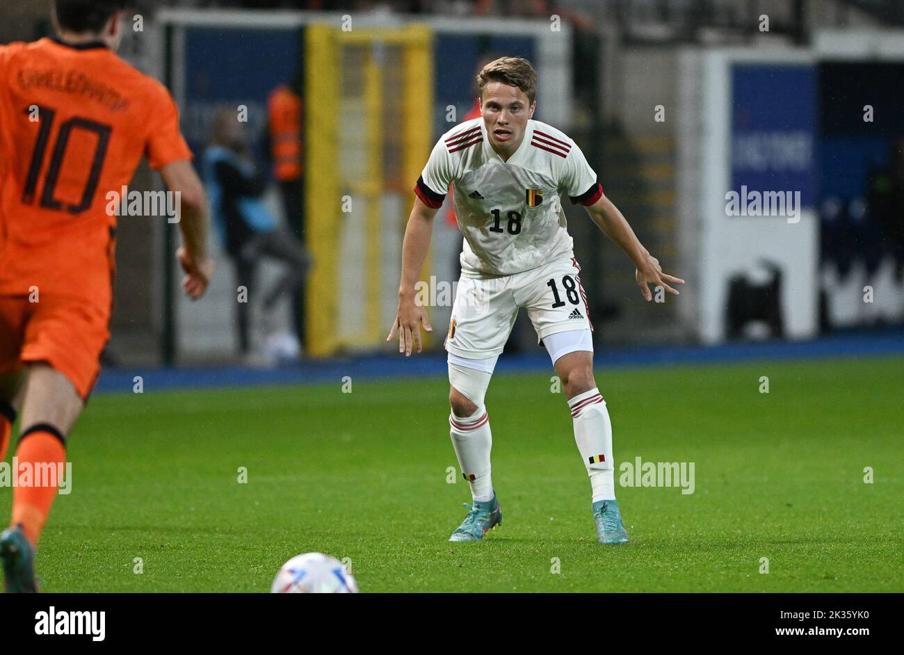 Matisse Samoise (18) of Belgium pictured during a friendly soccer game ...