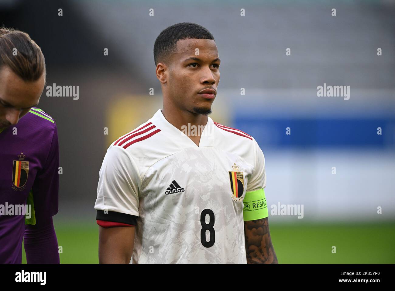 Aster Vranckx (8) of Belgium pictured during a friendly soccer game between the Under 21 ...