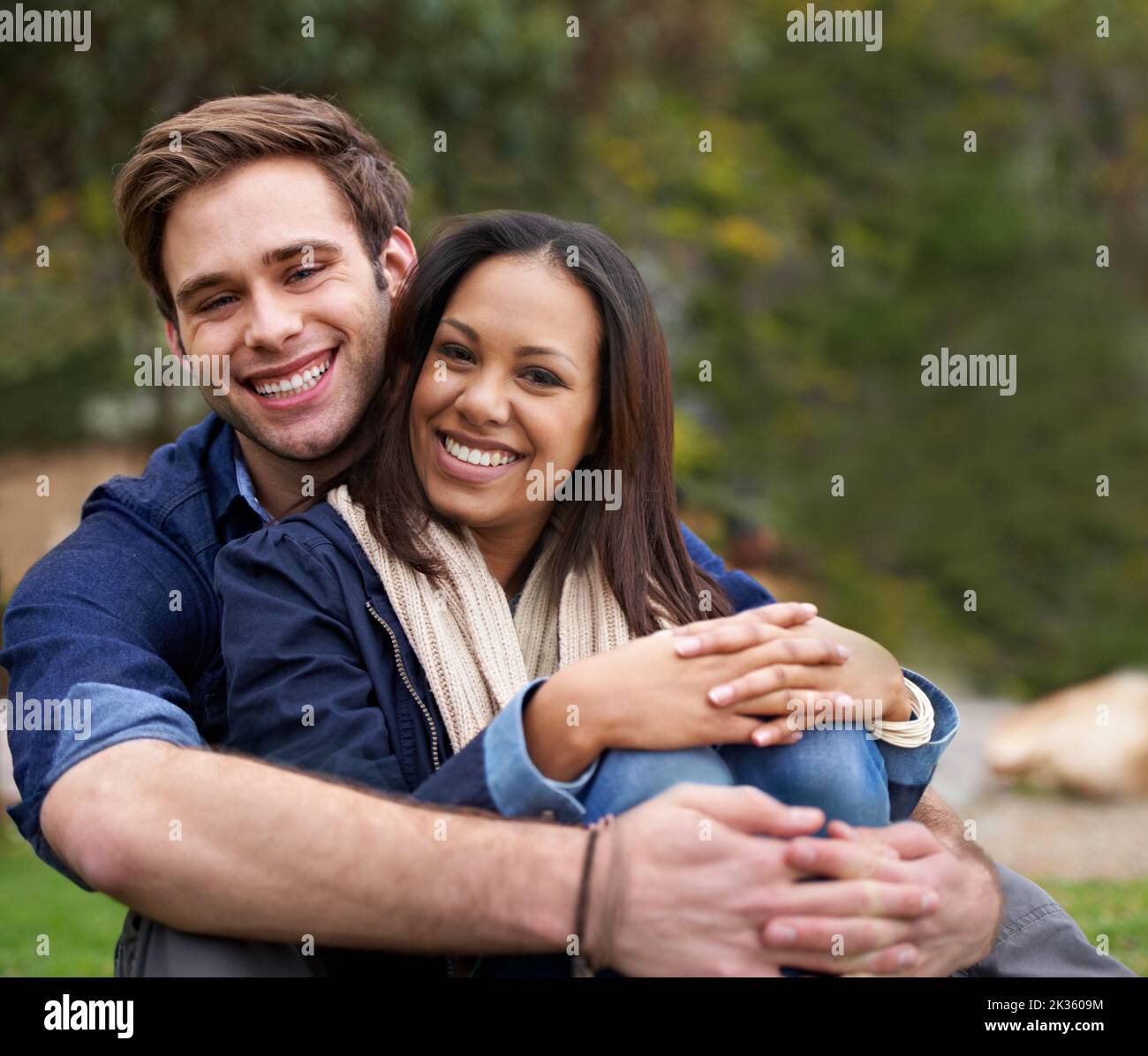 Sharing a loving moment. a good-looking young couple enjoying an ...