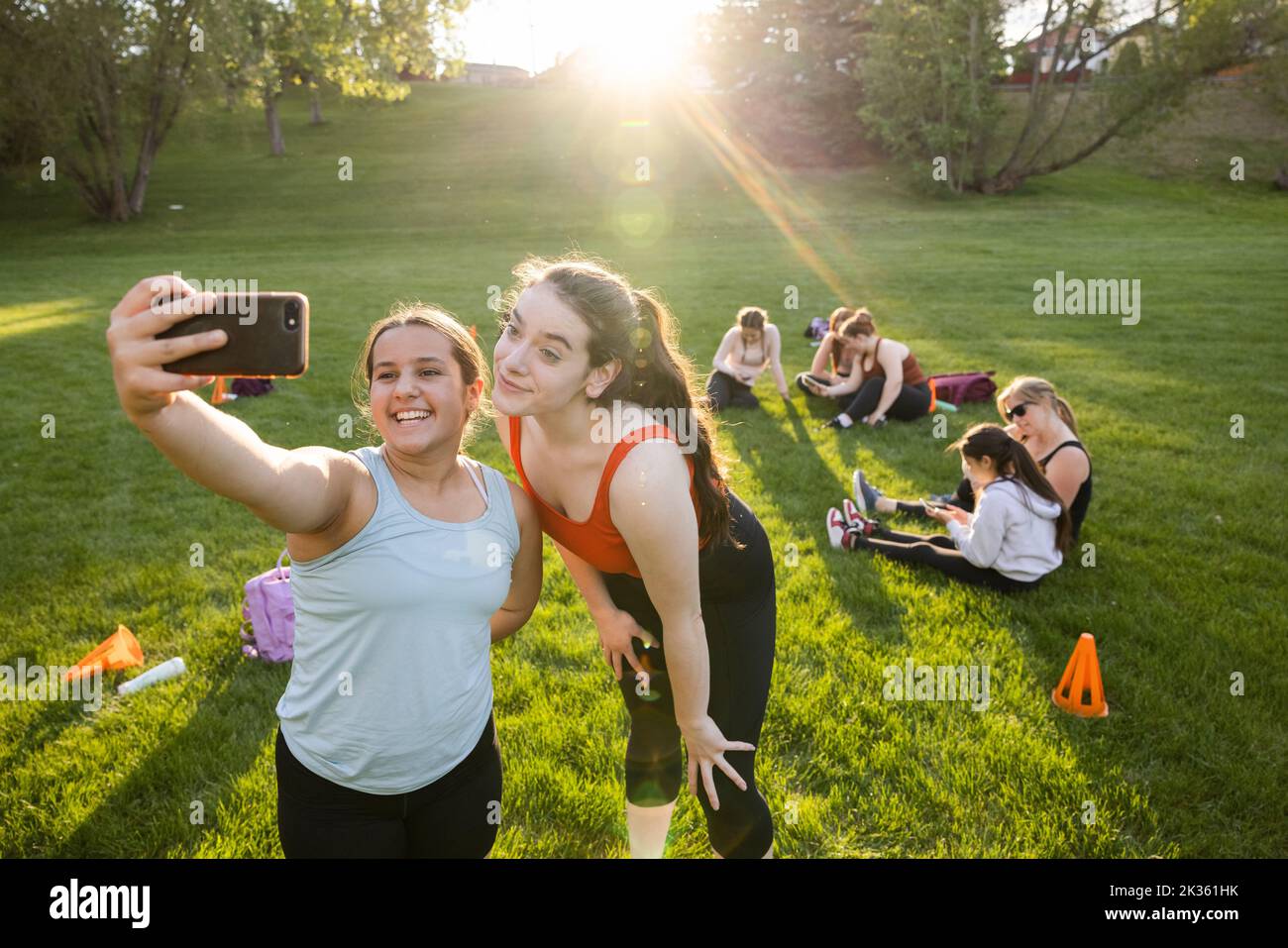 Taking Selfie After Workout In Park Hi Res Stock Photography And Images