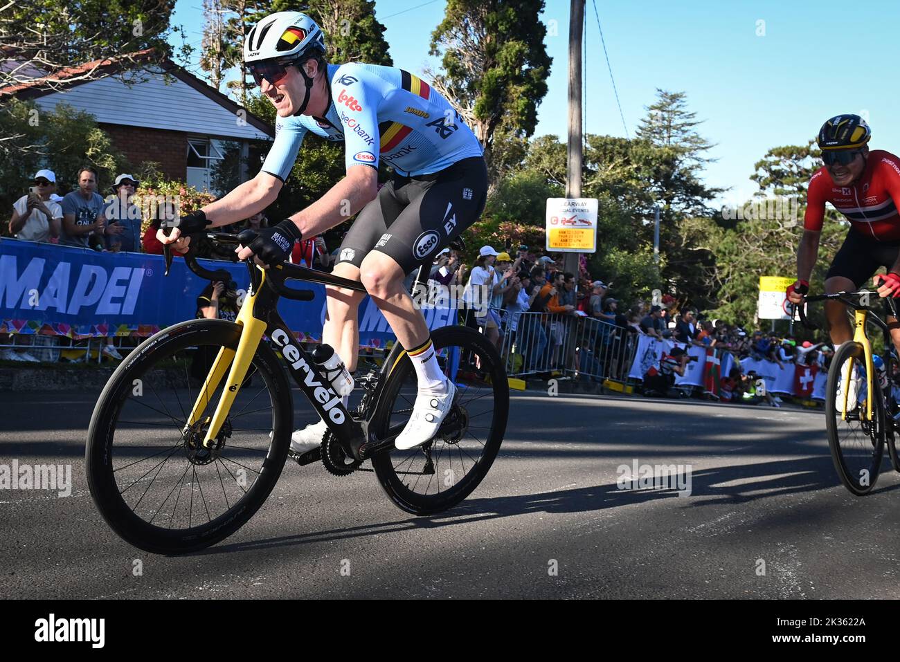 Belgian Nathan Van Hooydonck pictured in action during the men's elite ...