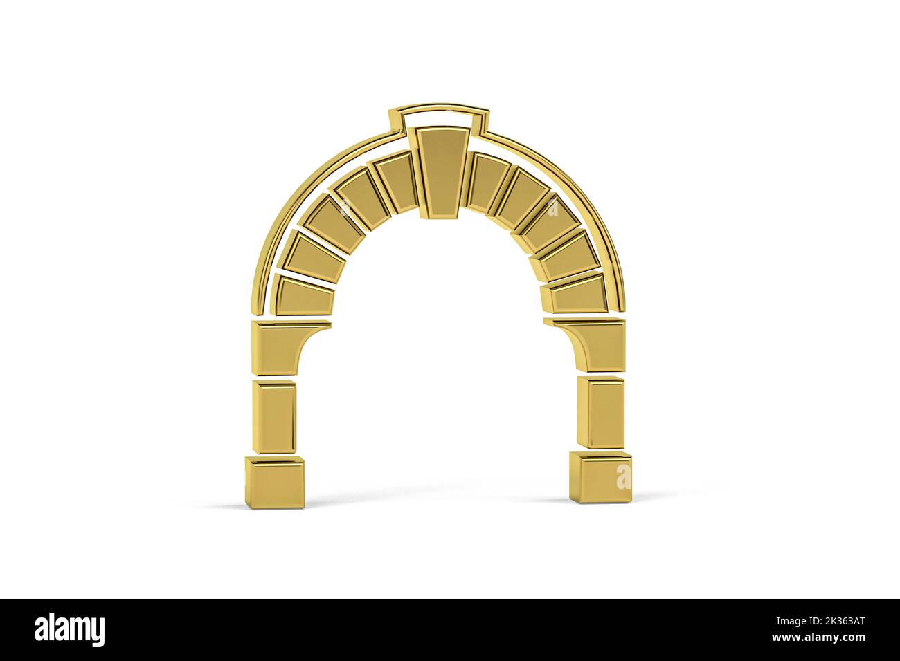Golden 3d gate icon isolated on white background - 3d render Stock ...