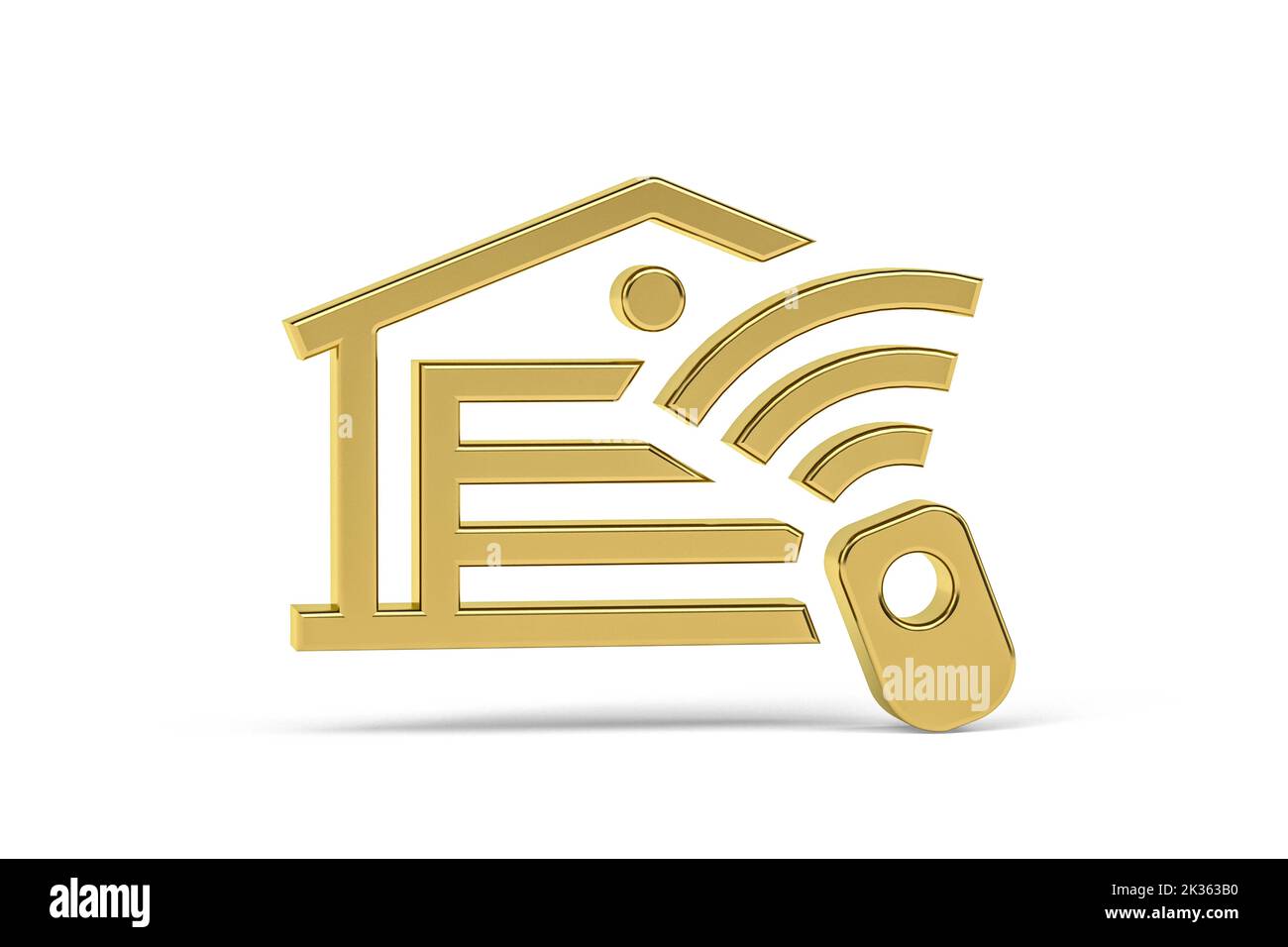 Golden 3d gate icon isolated on white background - 3d render Stock ...