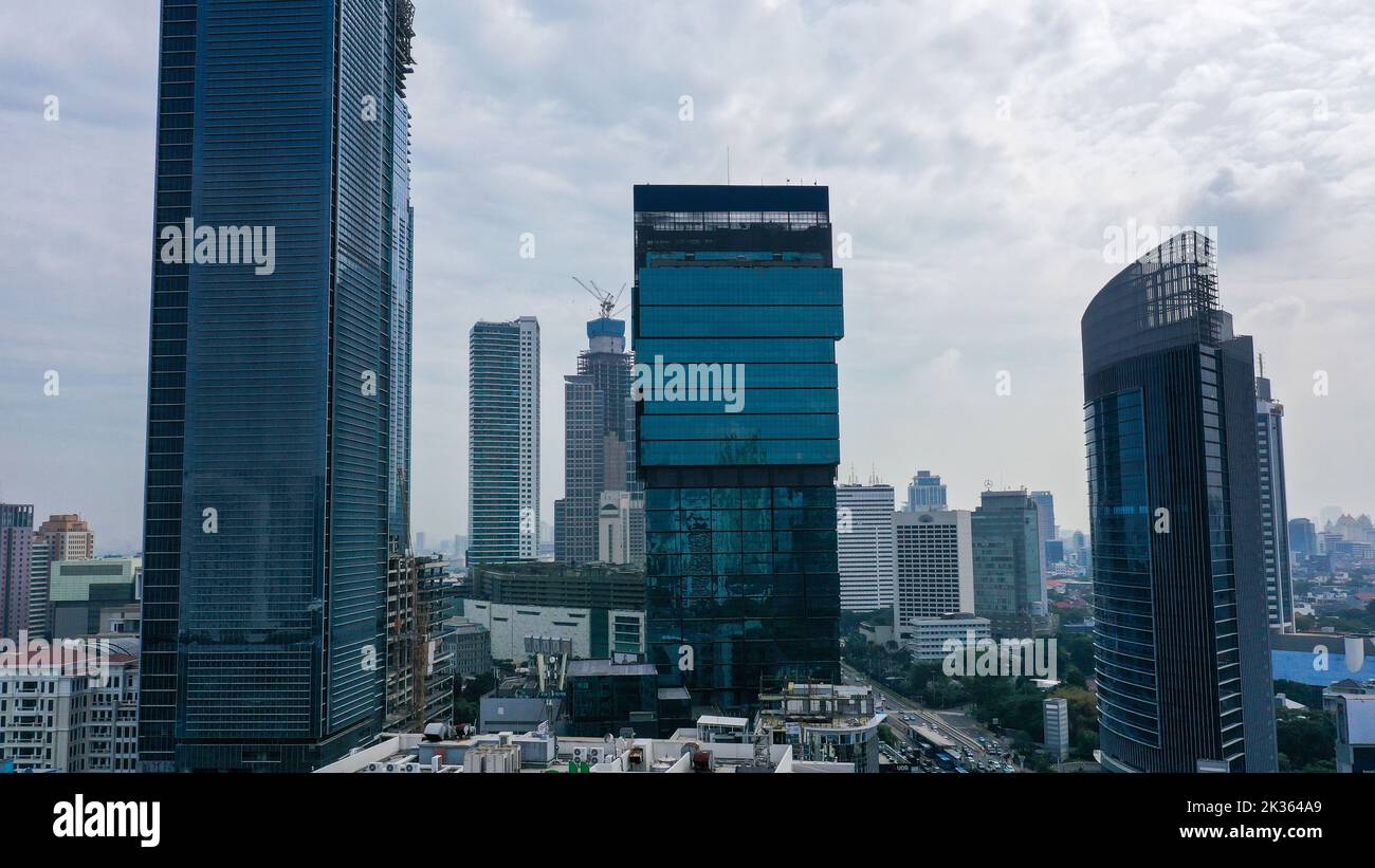 Beautiful architecture business office building with window glass ...