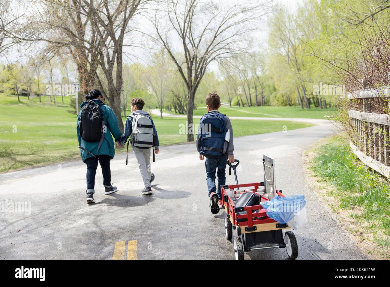 Senior woman pulling cart hi-res stock photography and images - Alamy