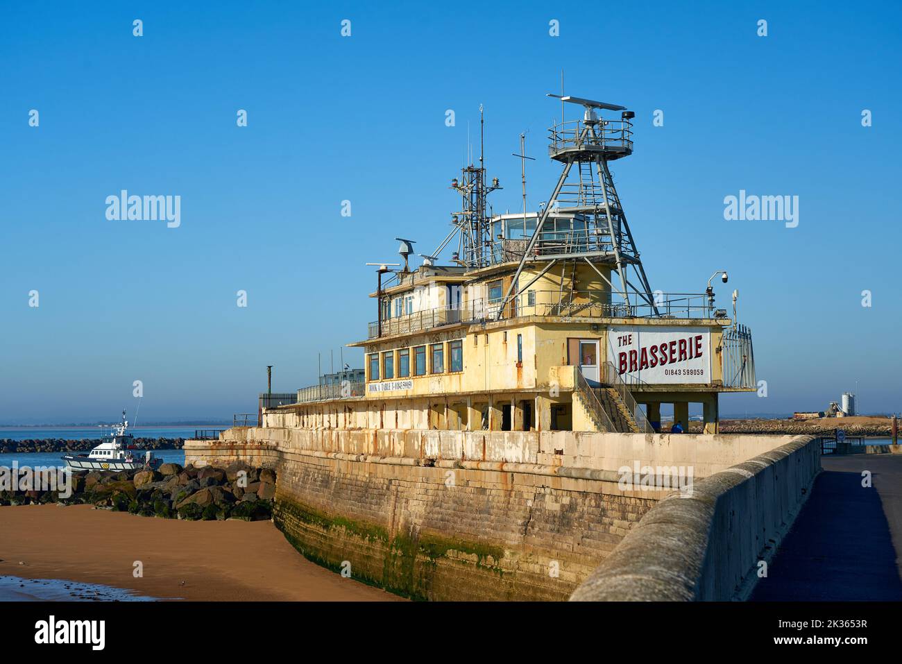 The Royal Harbour Brasserie restaurant on the East Pier in Ramsgate, UK ...