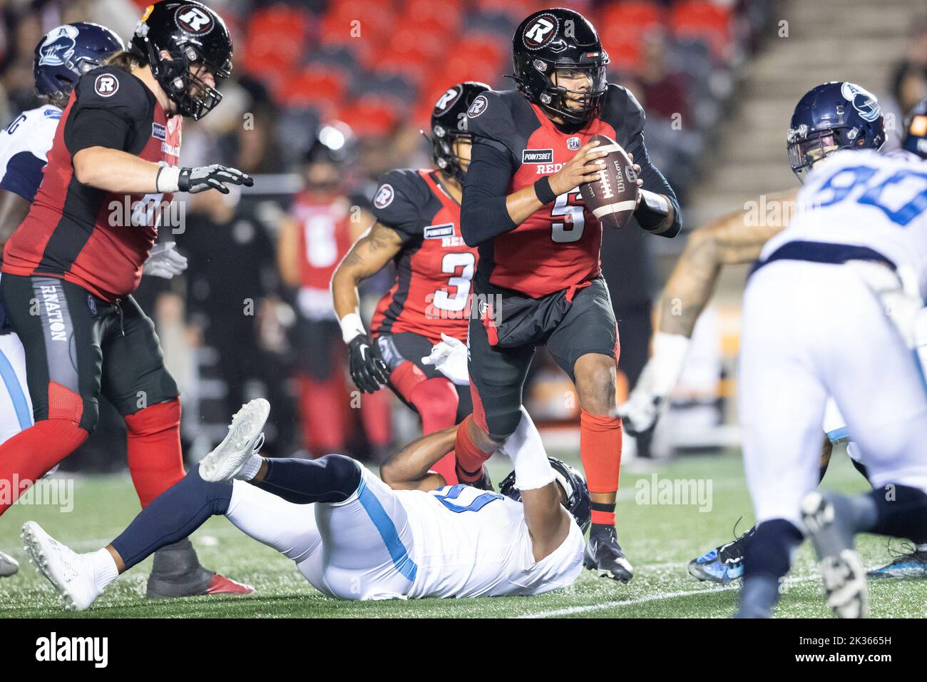 Ottawa, Canada. 24th Sep, 2022. Ottawa Redblacks quarterback Caleb ...