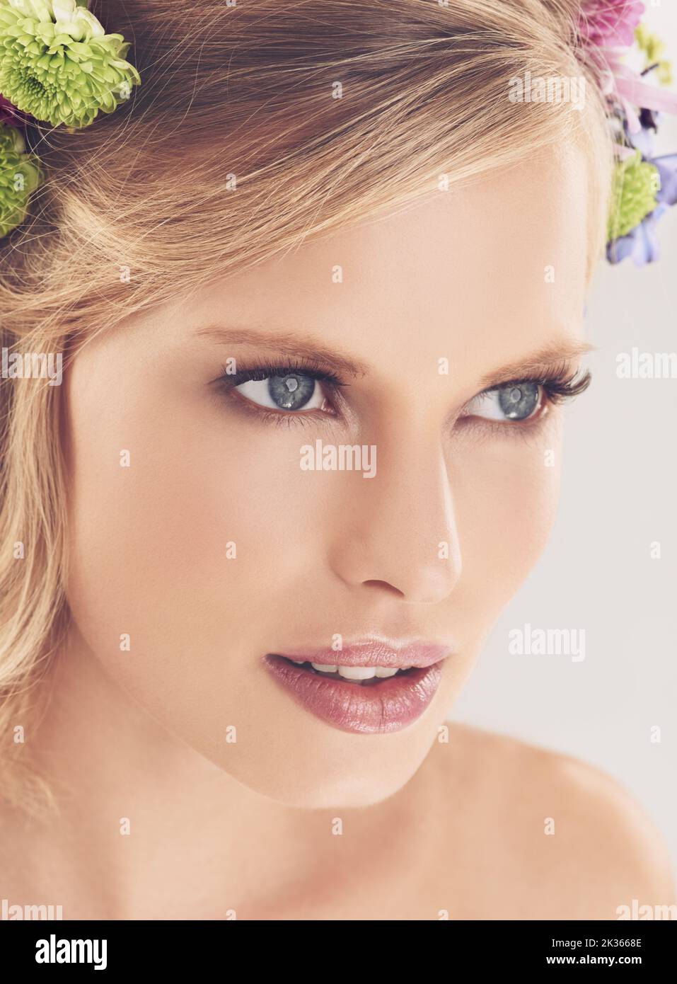 Her beauty is all natural. Studio shot of a beautiful young woman with ...