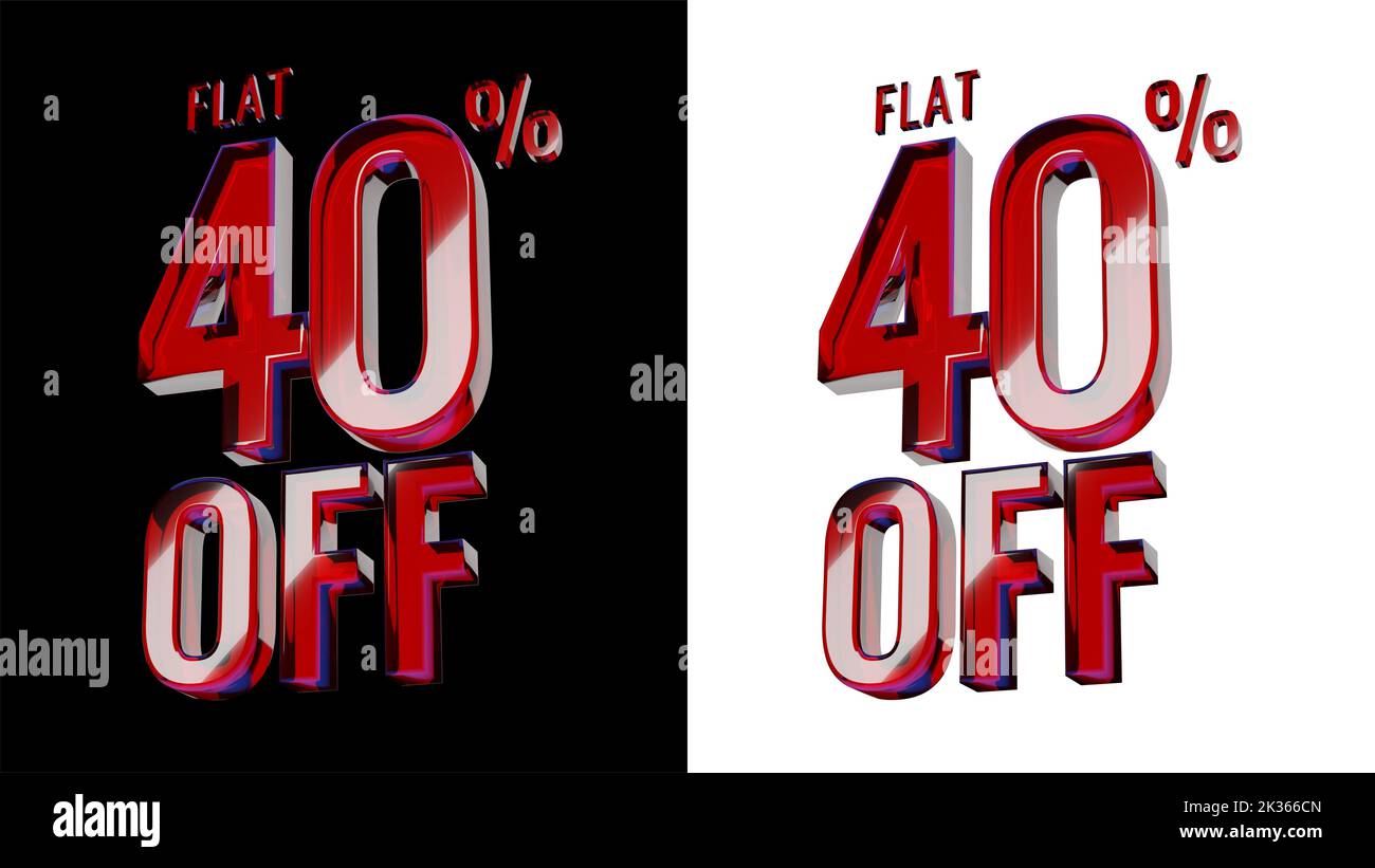FLAT 40% OFF. 3D Glossy Red Glass text animation, in Black and White ...