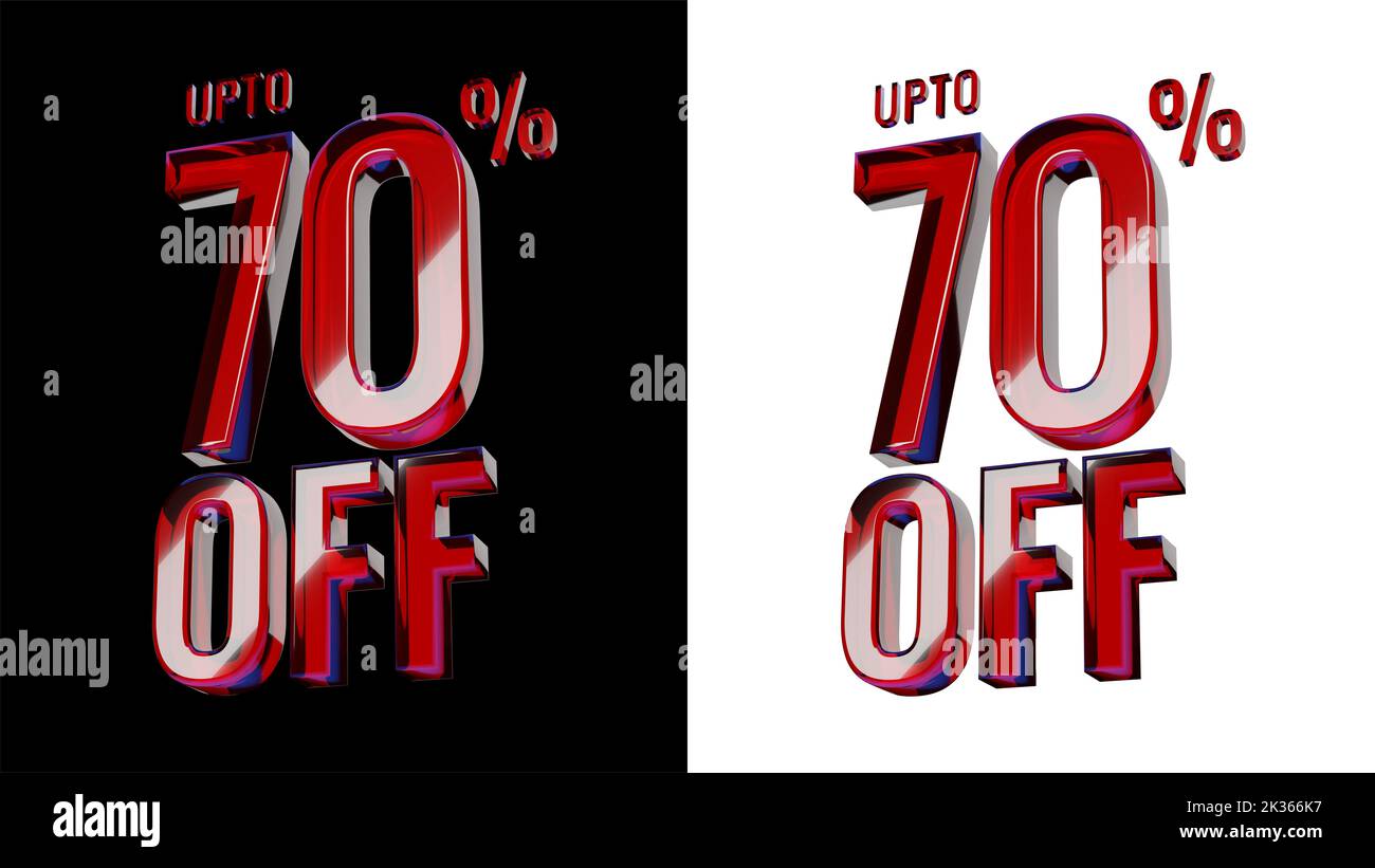 UPTO 70% OFF. 3D Glossy Red Glass text animation, in Black and White ...