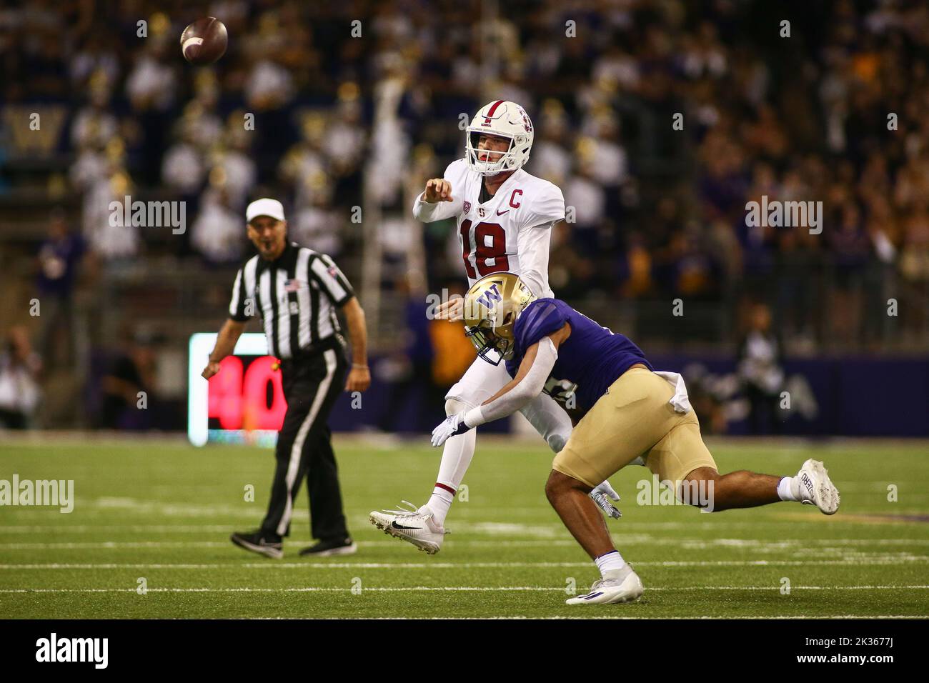 Seattle, WA, USA. 24th Sep, 2022. Stanford Cardinal quarterback Tanner ...
