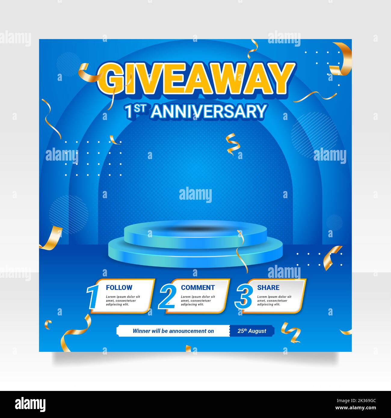 Giveaway contest social media post banner template Stock Vector Image ...