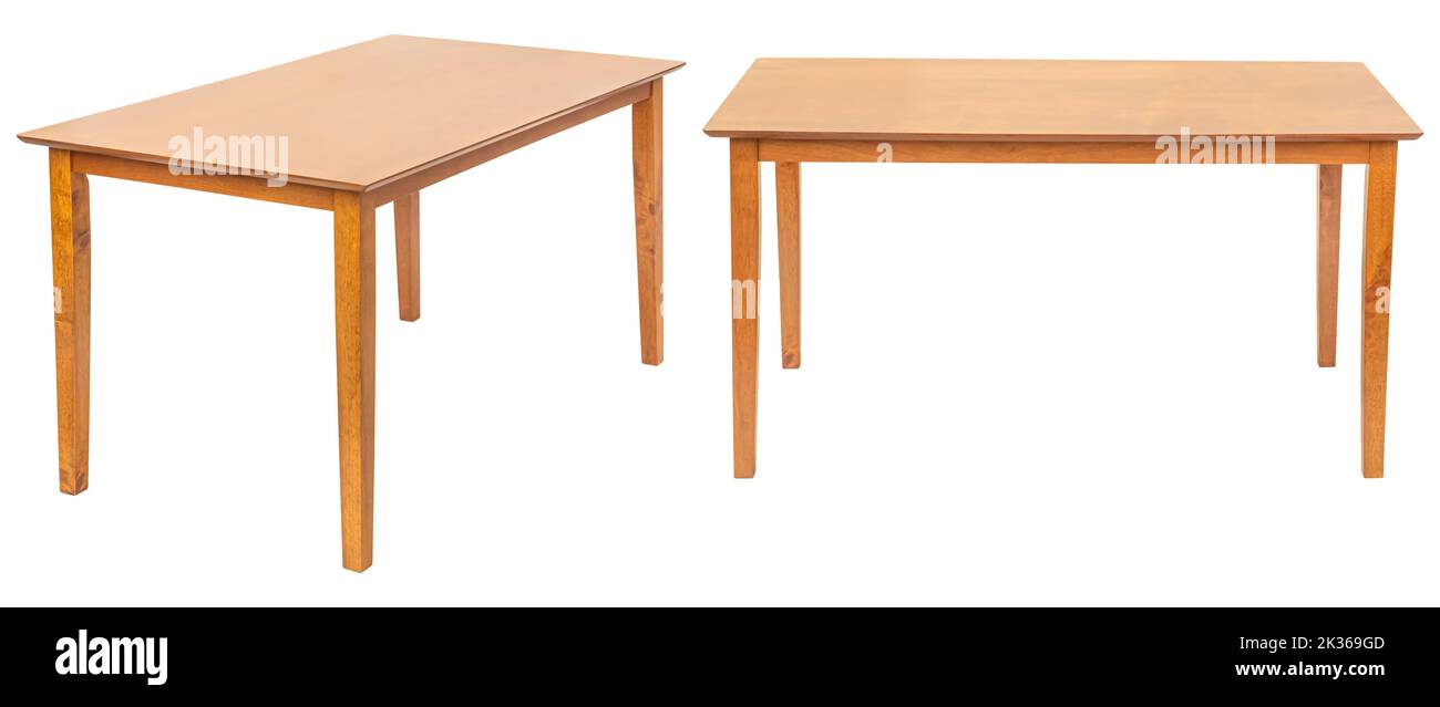 Wooden dining table. Isolated on a white background. Interior element ...