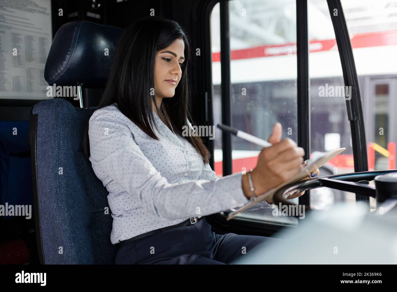 Bus driver sitting at wheel of bus hi-res stock photography and images ...