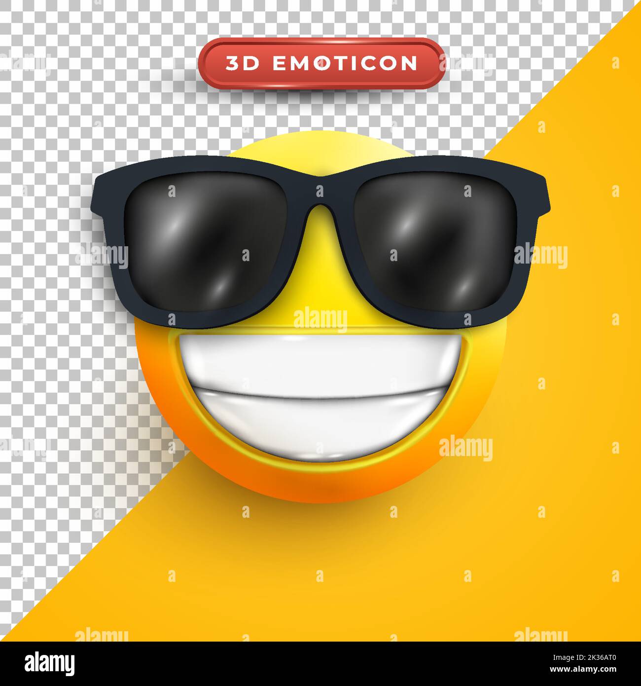 a 3d smiley emoji with teeth and sunglasses - happy facial expressions ...