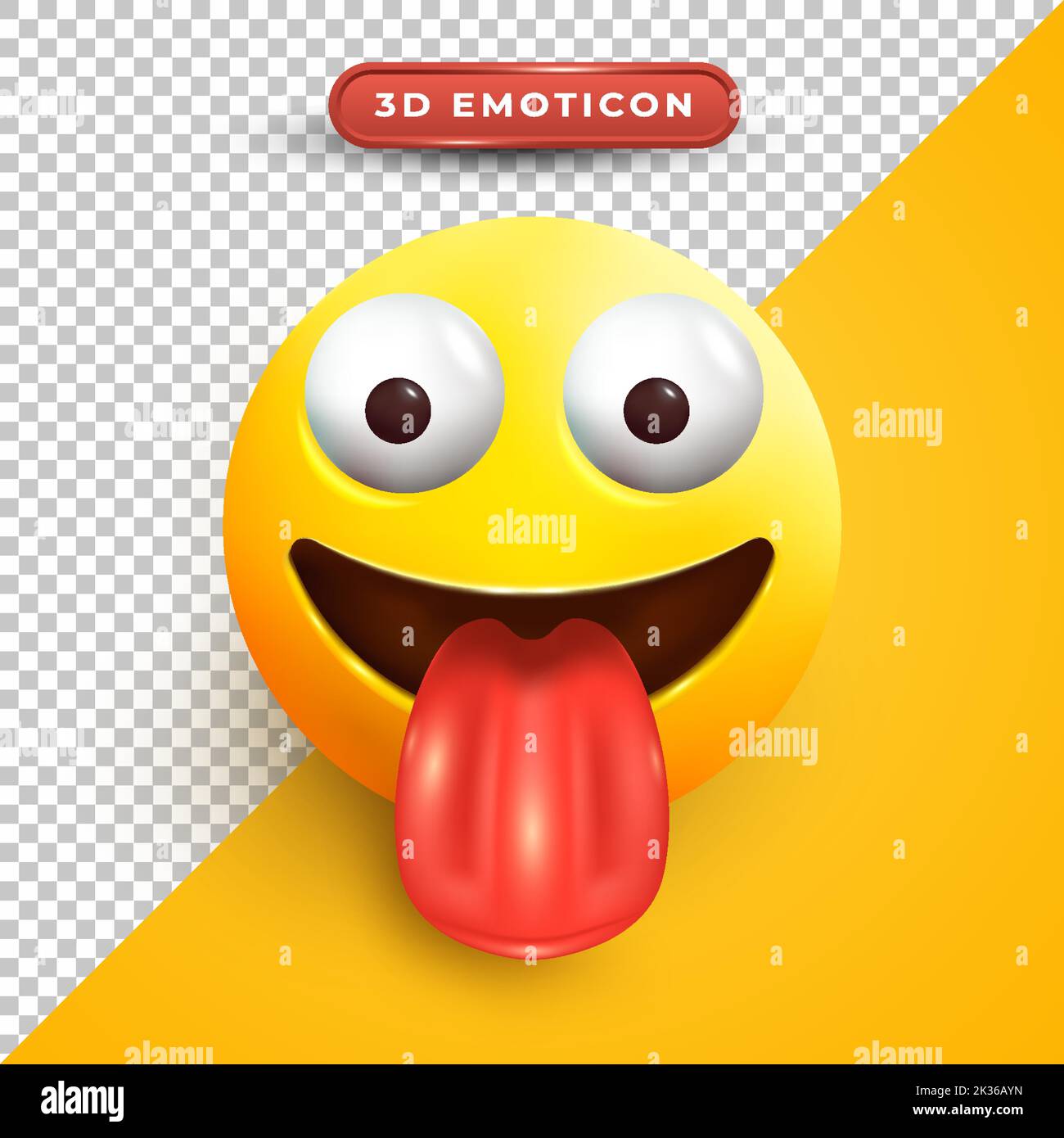a 3d smiley emoji with the tongue out - happy facial expressions Stock ...