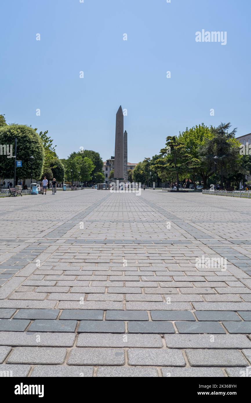 Ancient Egyptian Obelisk of Theodosius in Istanbul, Turkey in a ...