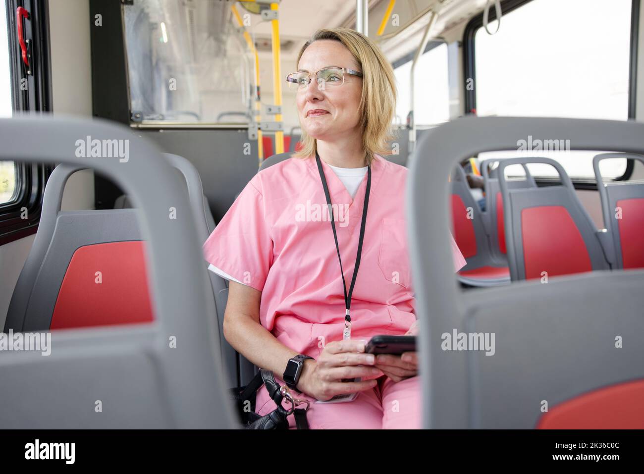 Smiling happy blonde female nurse hi-res stock photography and images ...