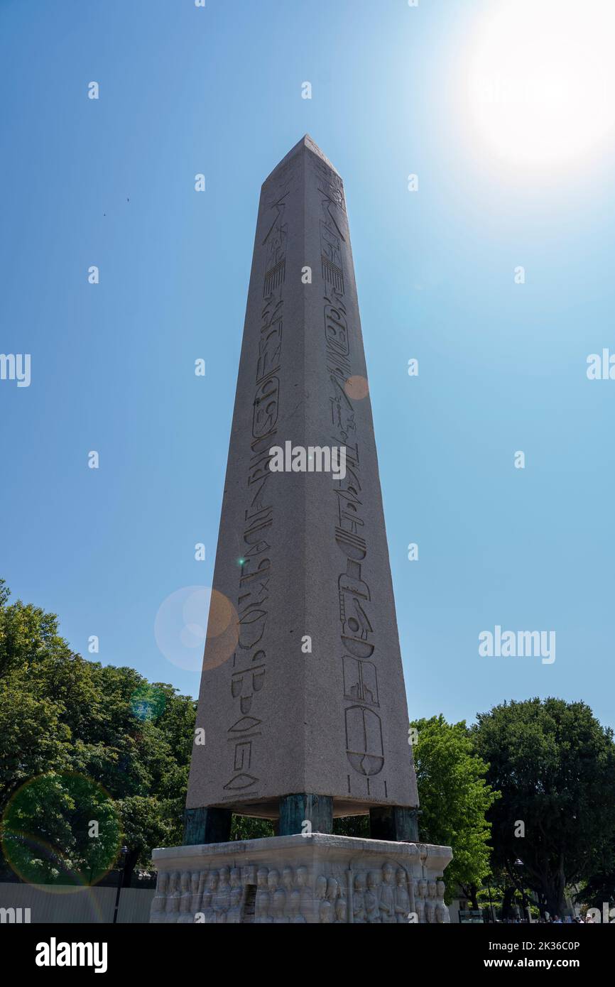 Ancient Egyptian Obelisk of Theodosius in Istanbul, Turkey in a ...