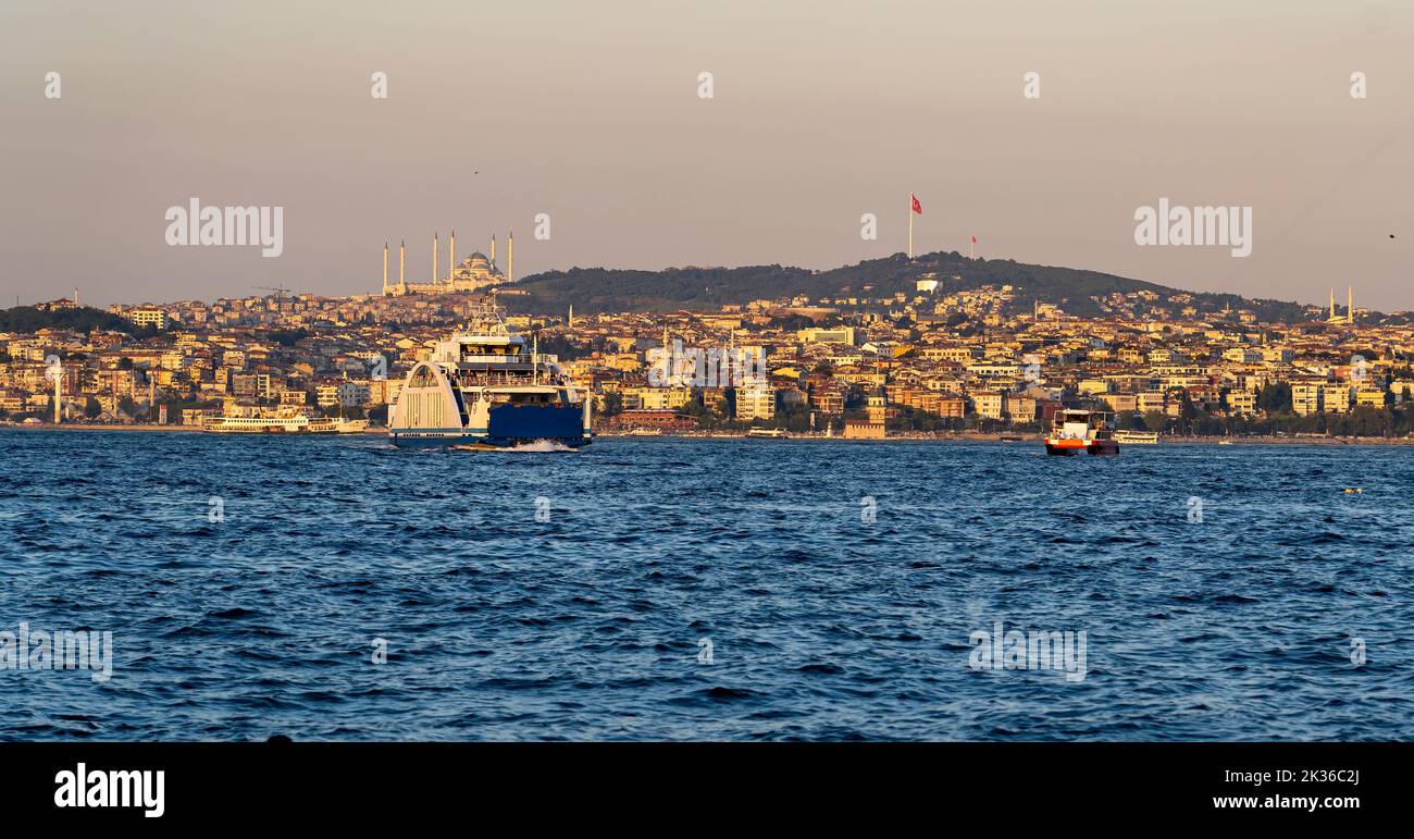 Cityscape of Istanbul showing the one of the Water Transport in ...