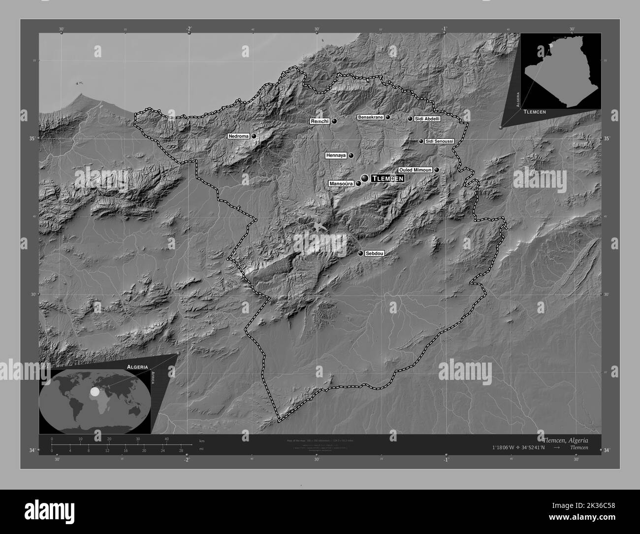 Tlemcen map Black and White Stock Photos & Images - Alamy