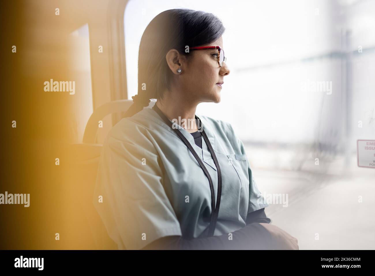 Woman in a bus window hi-res stock photography and images - Alamy