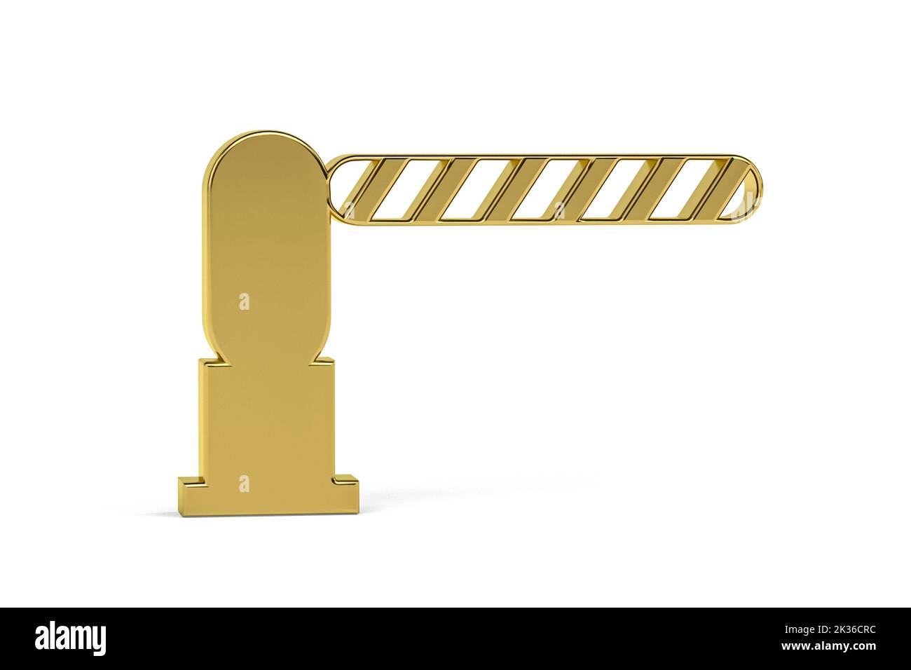 Golden 3d boom gate icon isolated on white background - 3d render Stock ...