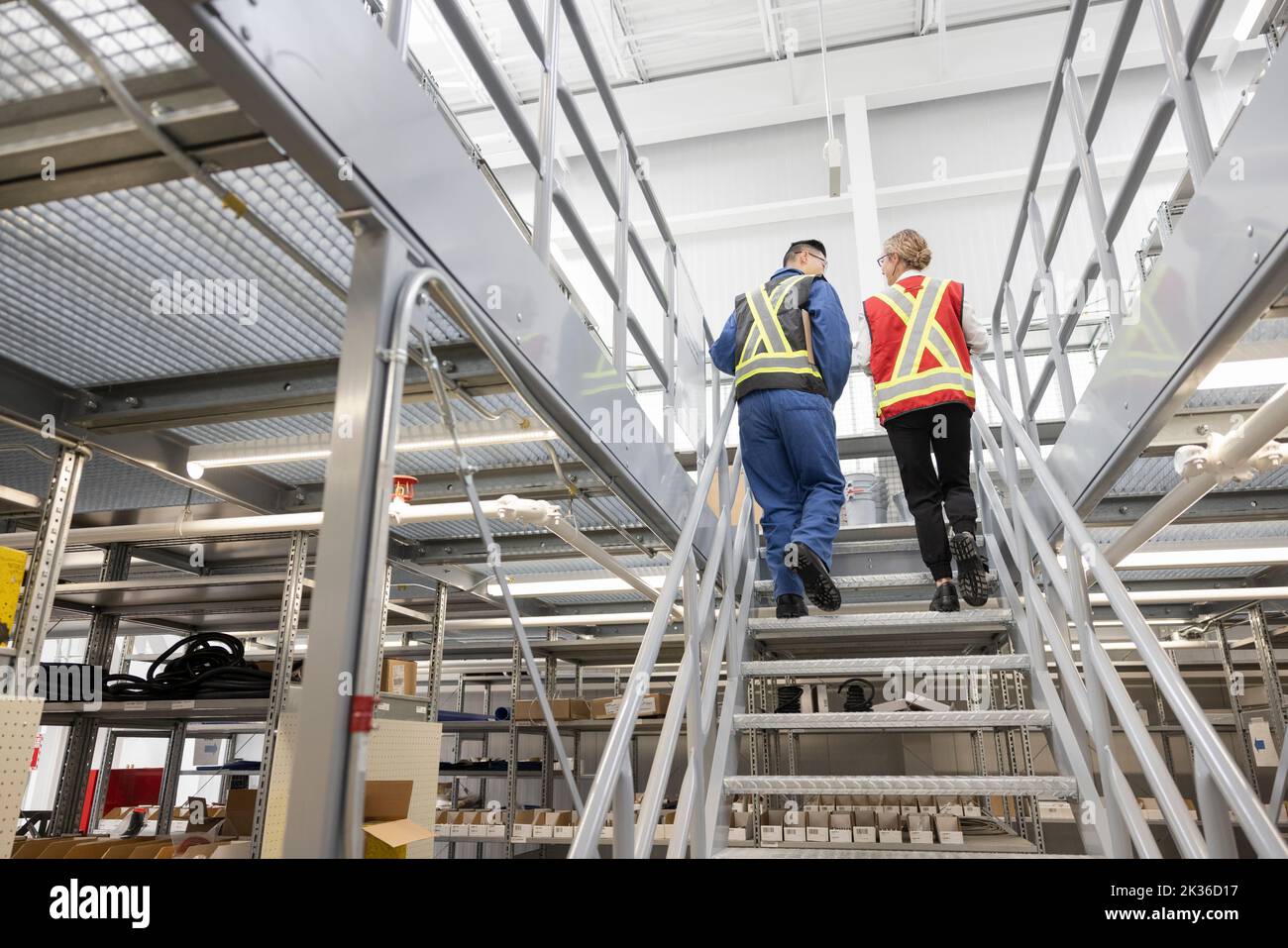 Worker working staircase hi-res stock photography and images - Alamy