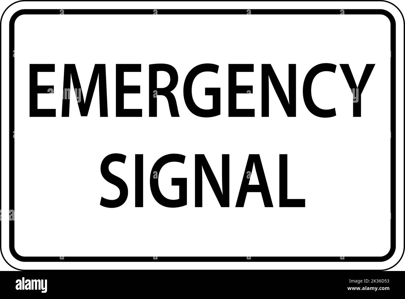 Emergency Signal Road Sign On White Background Stock Vector Image & Art ...