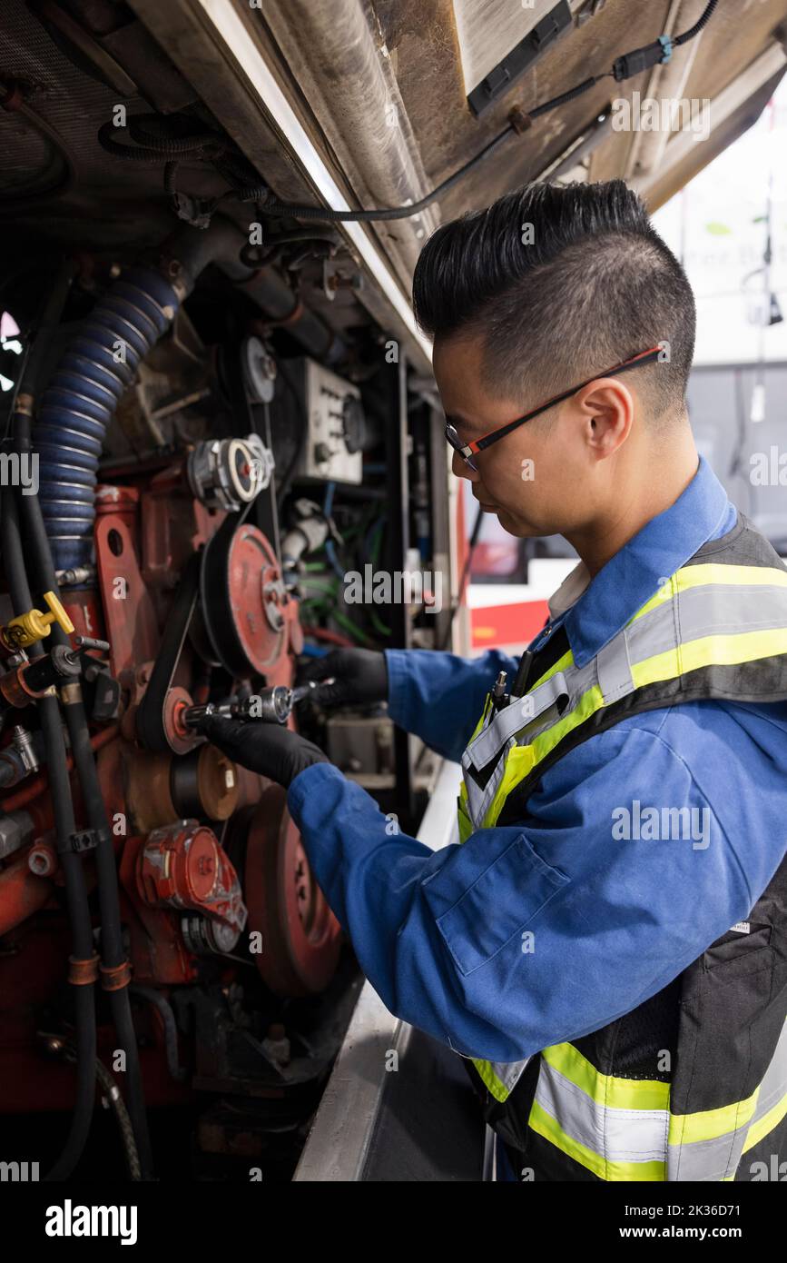 Adult male bus standing side view hi-res stock photography and images ...
