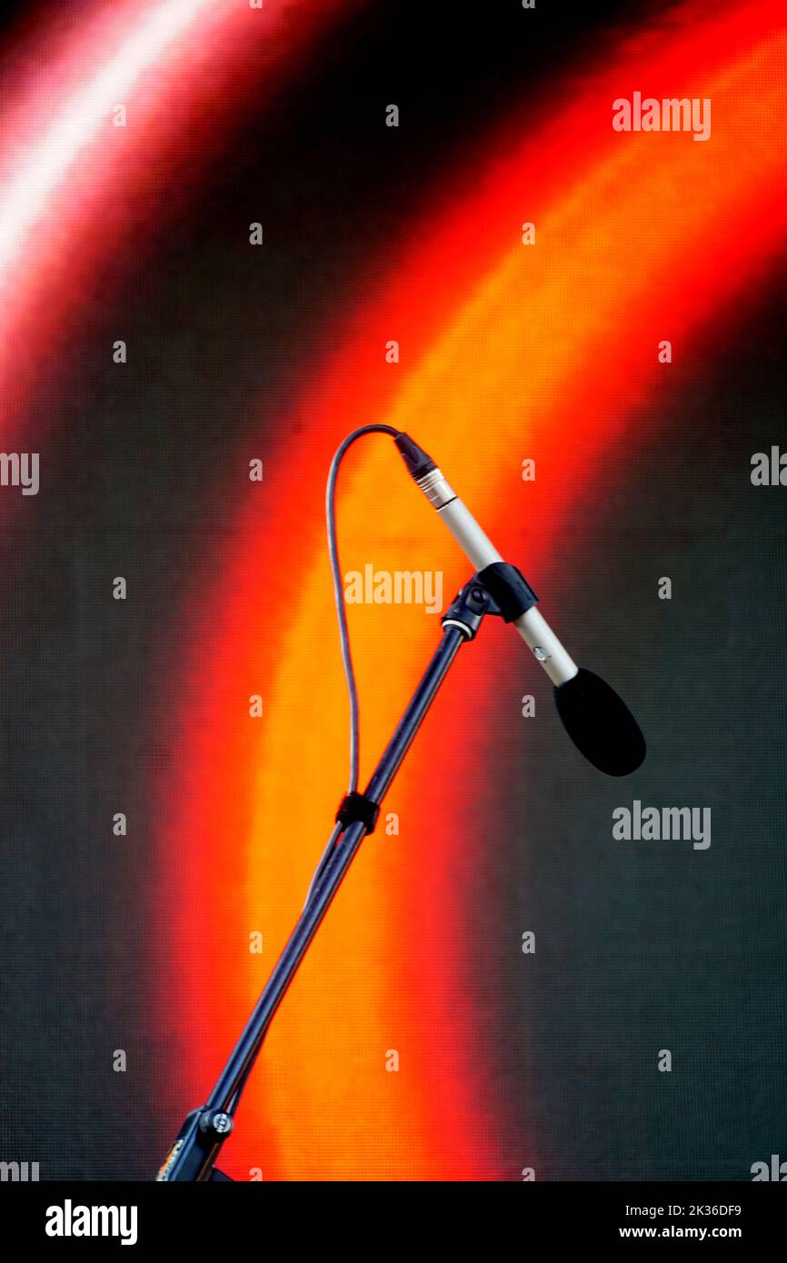 microphone on a stage Stock Photo - Alamy